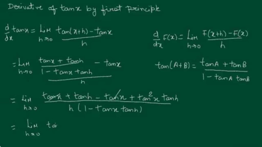 Derivative of tangent x, sec x & tan x Longer - Free Tutorial - Get ...
